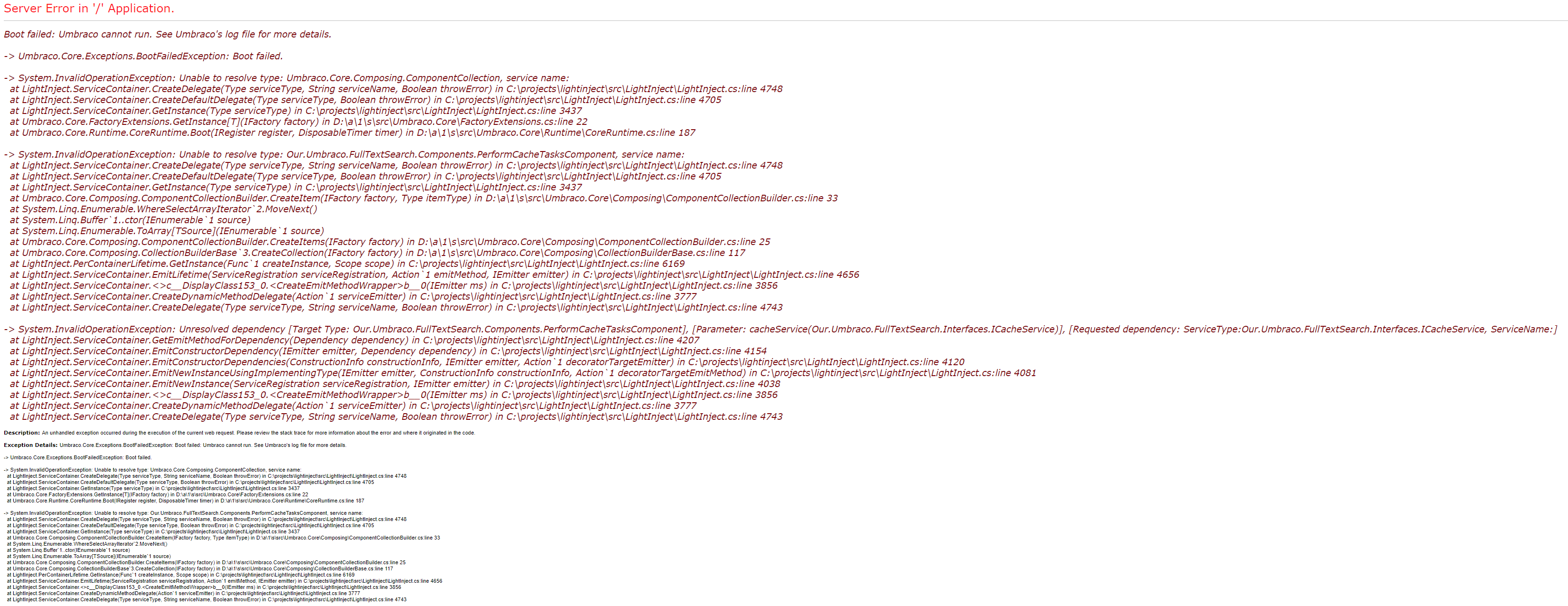 boot filed error after upgrading to 864